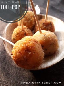 10 Minutes Crispy Potato Lollipop - My Dainty Kitchen