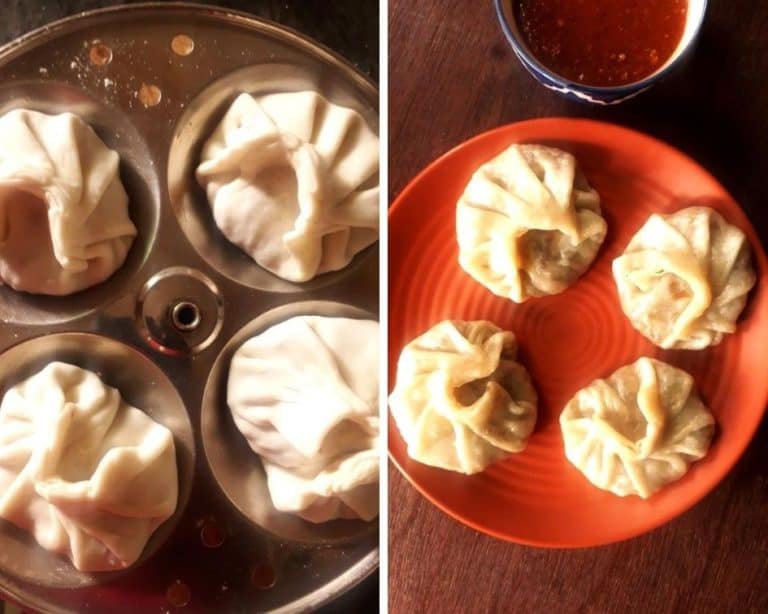 Steamed Veg Momos | Vegetable Dim Sum recipe - My Dainty Kitchen