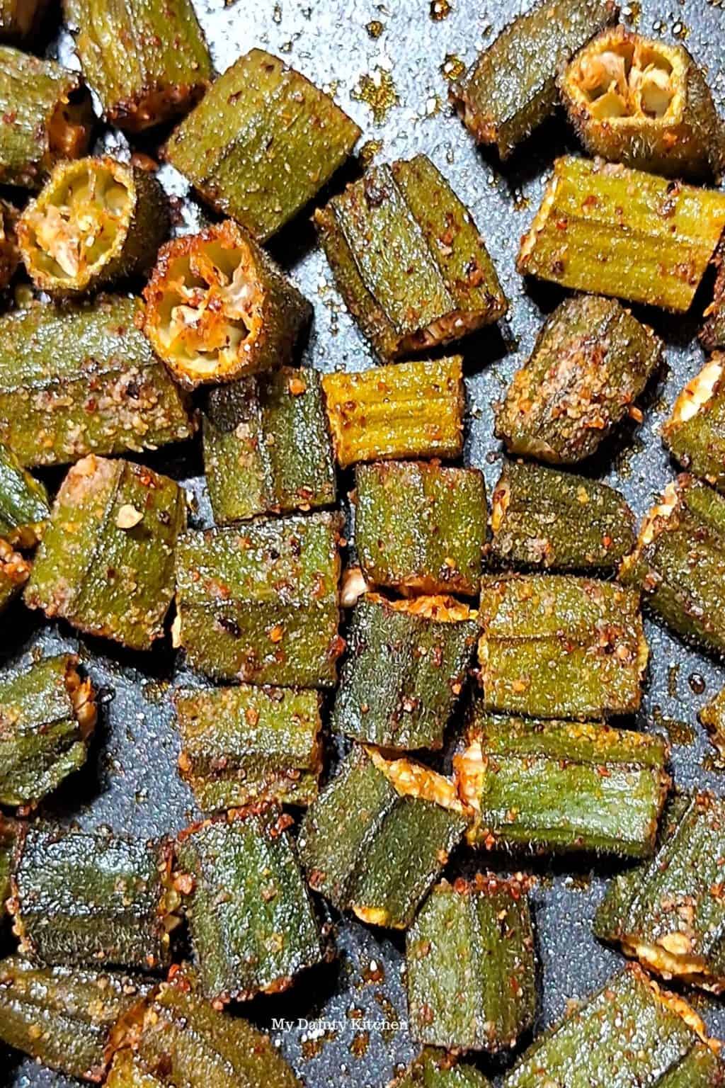 Roasted Okra Recipe - My Dainty Kitchen