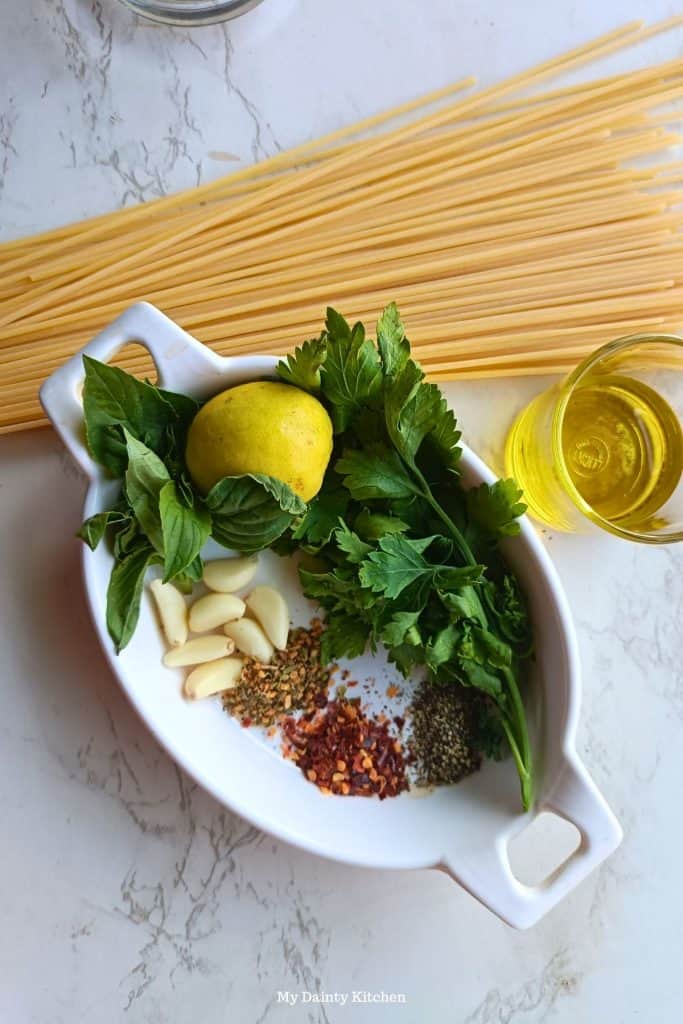 Lemon Garlic Pasta - My Dainty Kitchen