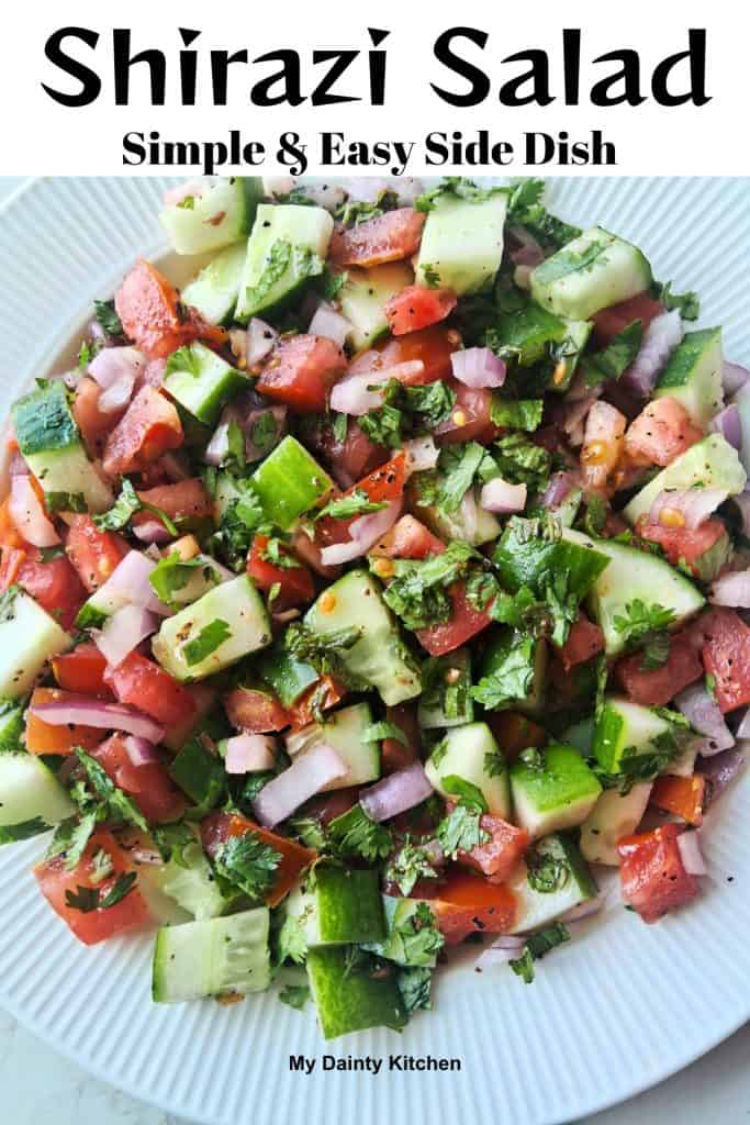 Simple Shirazi Salad Recipe - My Dainty Kitchen