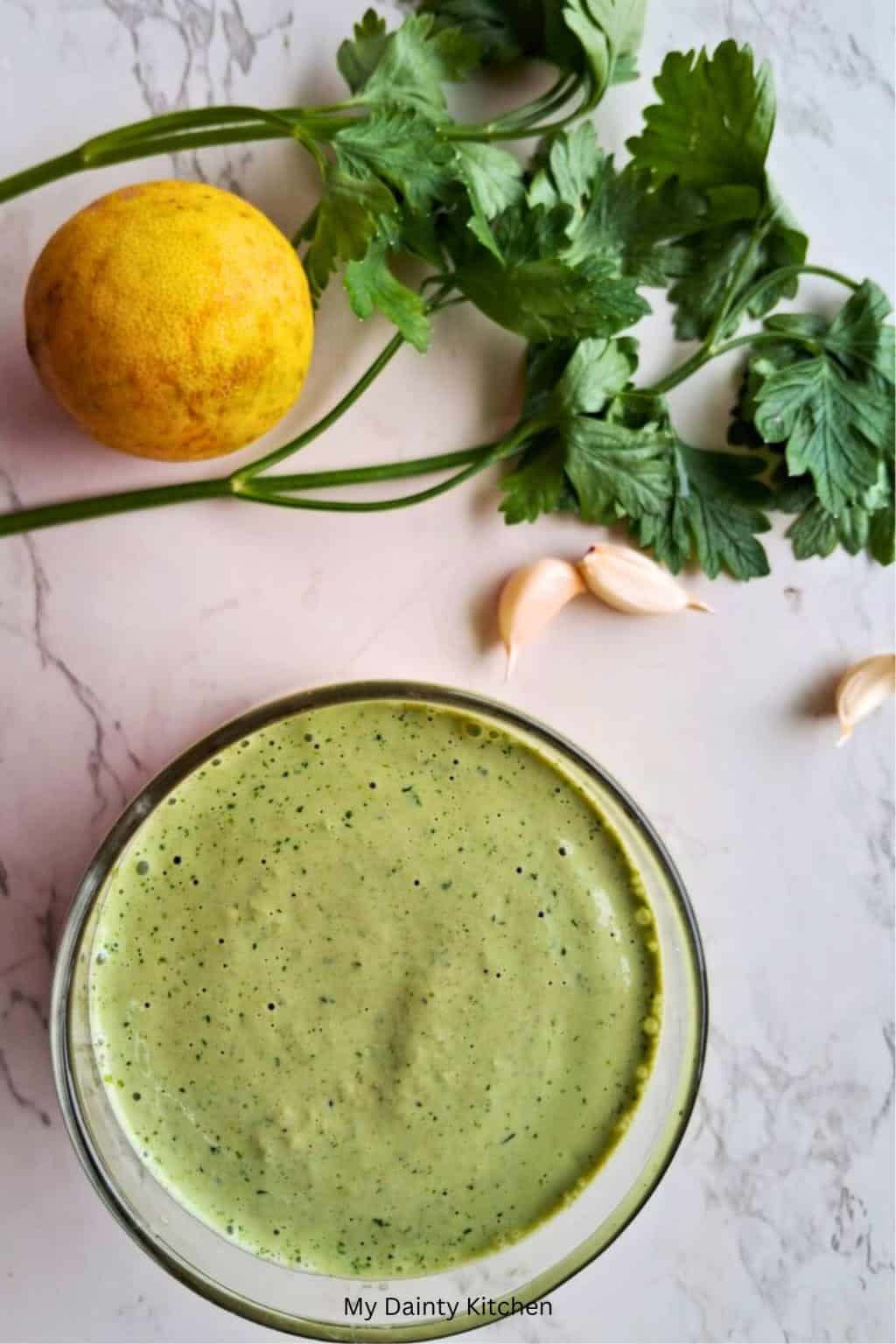 Lemon Herb Tahini - My Dainty Kitchen